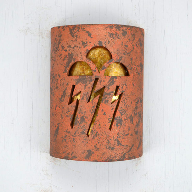 Wall Light-Sandia Band Borders-Open Top Half Round-Terracotta-Indoor ...