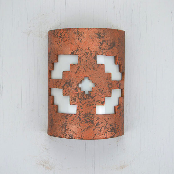Wall Light-Sandia Band Borders-Open Top Half Round-Terracotta-Indoor ...