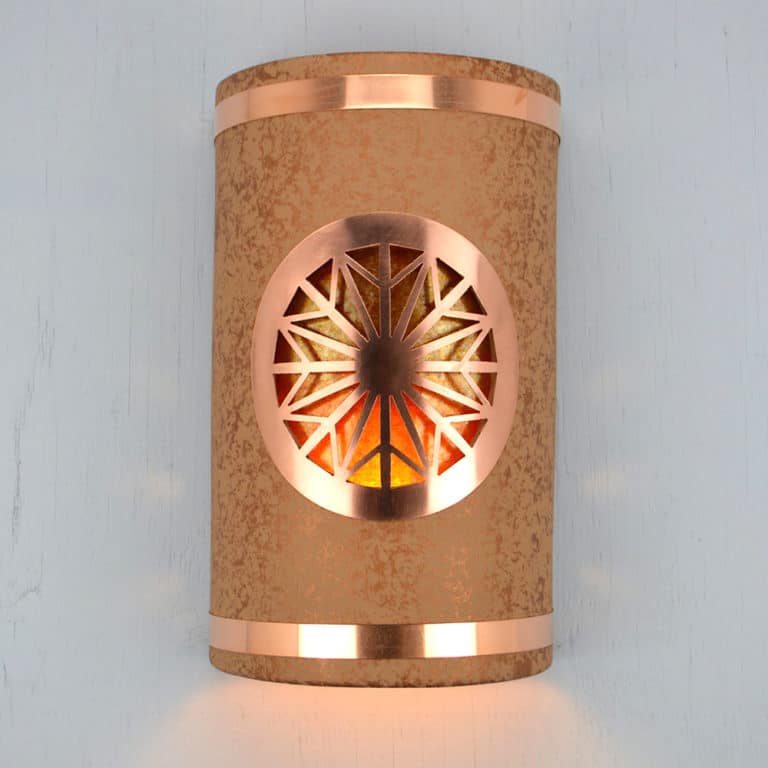 Wall Light-Sandia Band Borders-Open Top Half Round-Terracotta-Indoor ...