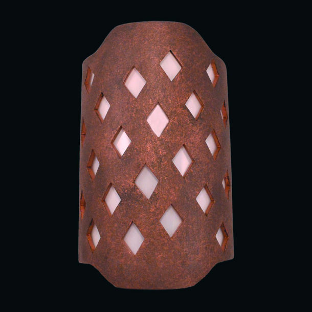 14'' Open Top - Weavings Design, in Antique Copper Color - Indoor/Outdoor